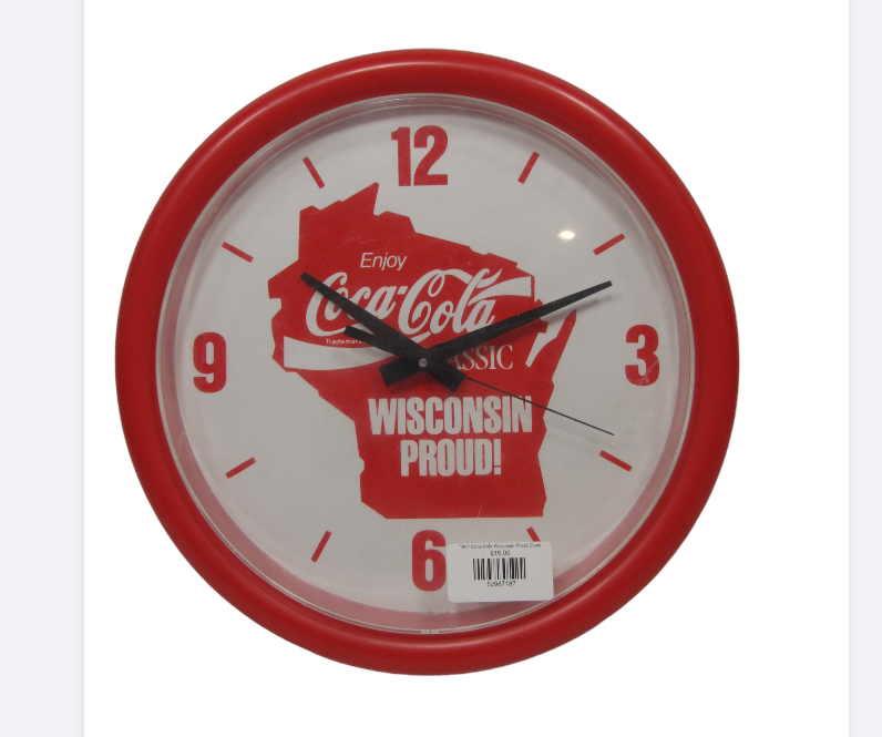 1991 Coca-Cola Wisconsin Proud Clock