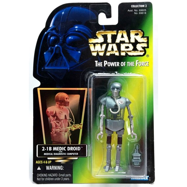 1996 Star Wars Power Of The Force 2-1B Medic Droid Holographic Green C