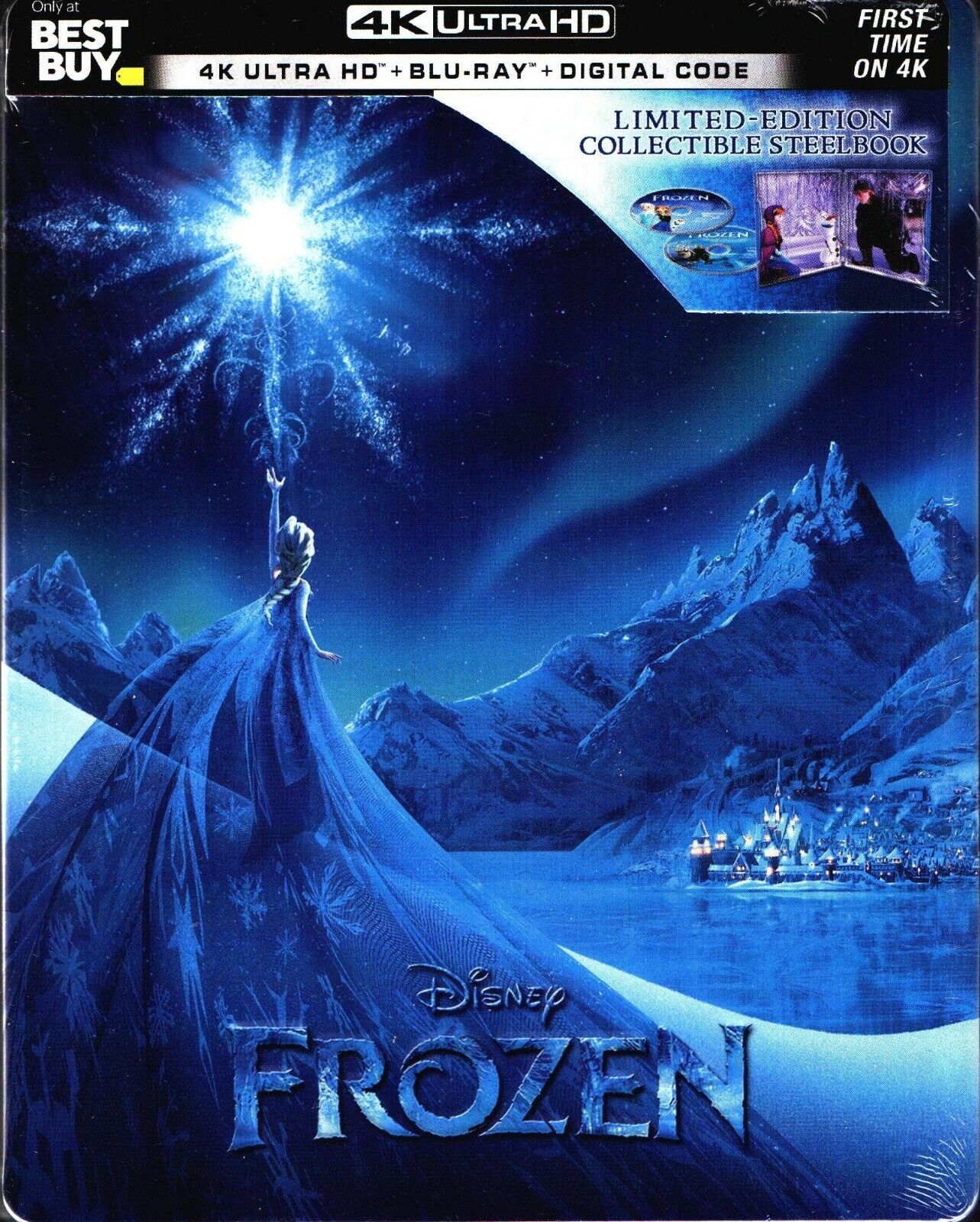 Frozen Steelbook, 4K + Blu-Ray (NO DIGITAL), Damaged Case