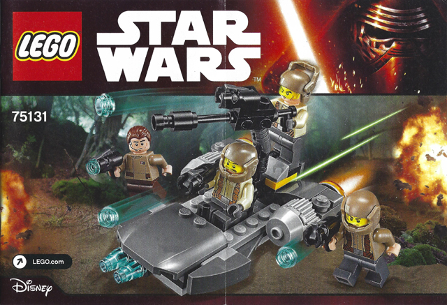 Resistance Trooper Battle Pack 75131 MANUAL ONLY, Lego Star Wars
