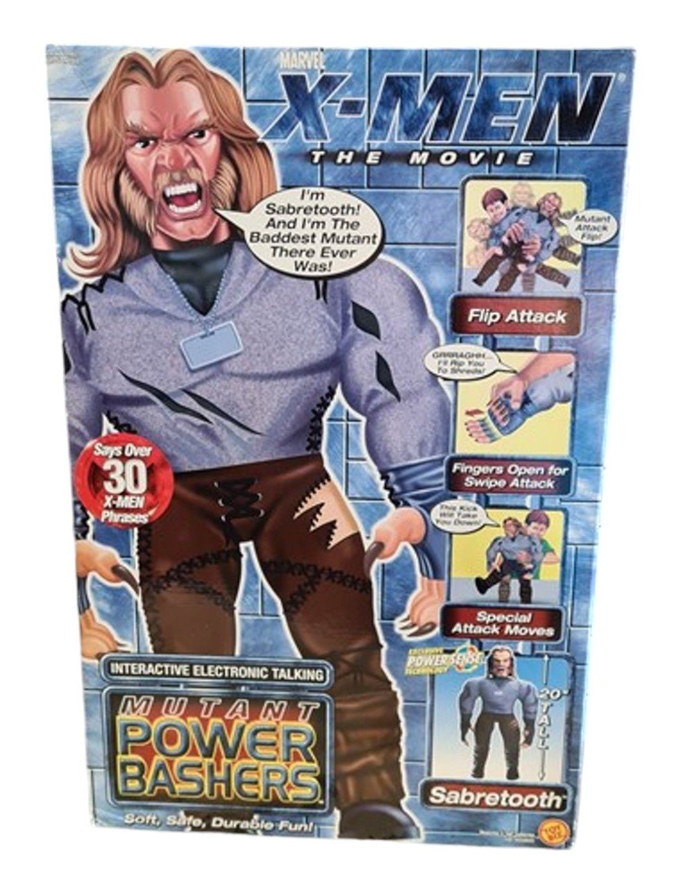 Sabretooth Mutant Power Bashers Toybiz X-Men The Movie (Water Damaged,