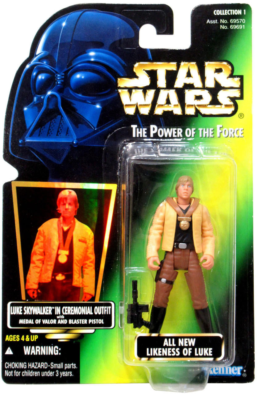Star Wars Power Of The Force Luke Skywalker Ceremonial (Green Card Hol