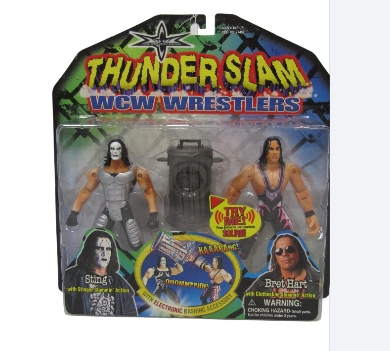 WCW Wrestlers Thunder Slam Sting Bret Hart 2 Pack, Toybiz