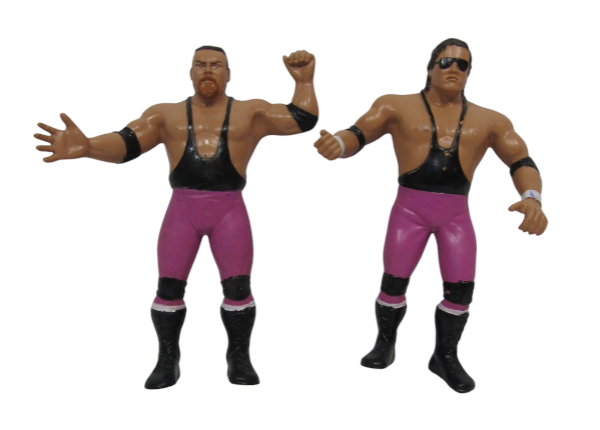 1987 WWF LJN Wrestling Superstars Hart Foundation Brett Hart & Jim Nei