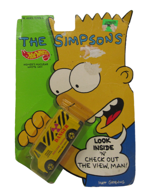 Hot Wheels The Simpsons Homer's Nuclear Waste Van, Mattel 1990 Damaged