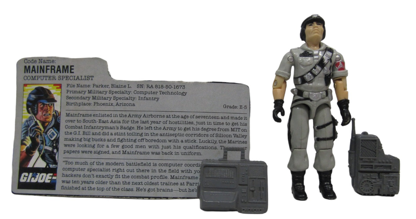 1986 GI Joe Mainframe with File Card, Not Packaged Incomplete
