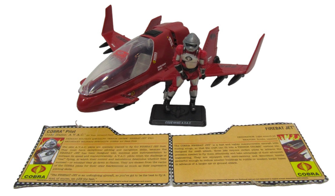 2008 GI Joe Cobra 25TH Firebat Jet w/ AVAC Pilot, Non Packaged with Fi