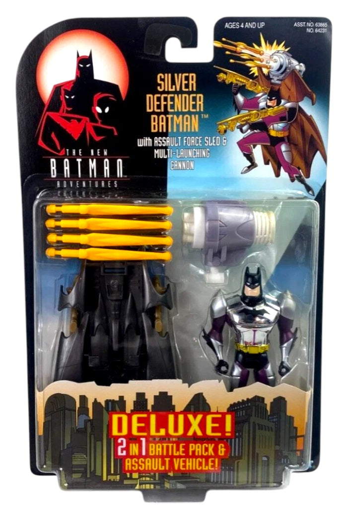 Kenner The New Batman Adventures Silver Defender Batman Deluxe 2 In 1
