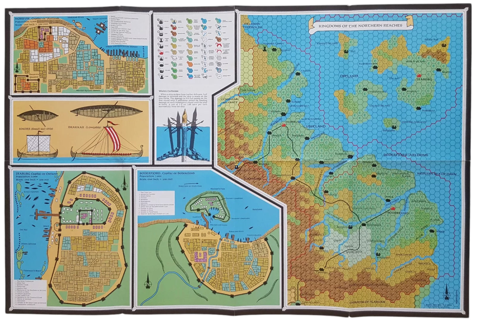 1988 TSR Dungeons & Dragons Gazetteer The Northern Reaches Map ONLY
