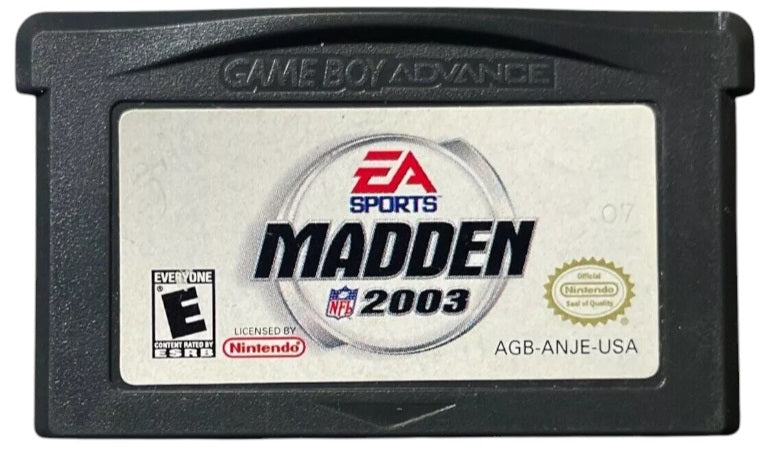 Gameboy Advance Madden 2003, Not Packaged Cartridge Only