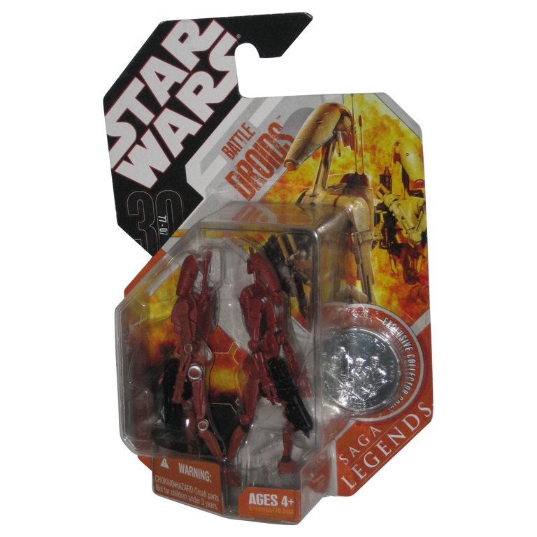 Star Wars Saga Legends Red Battle Droids 30th Anniversary (Slight Card
