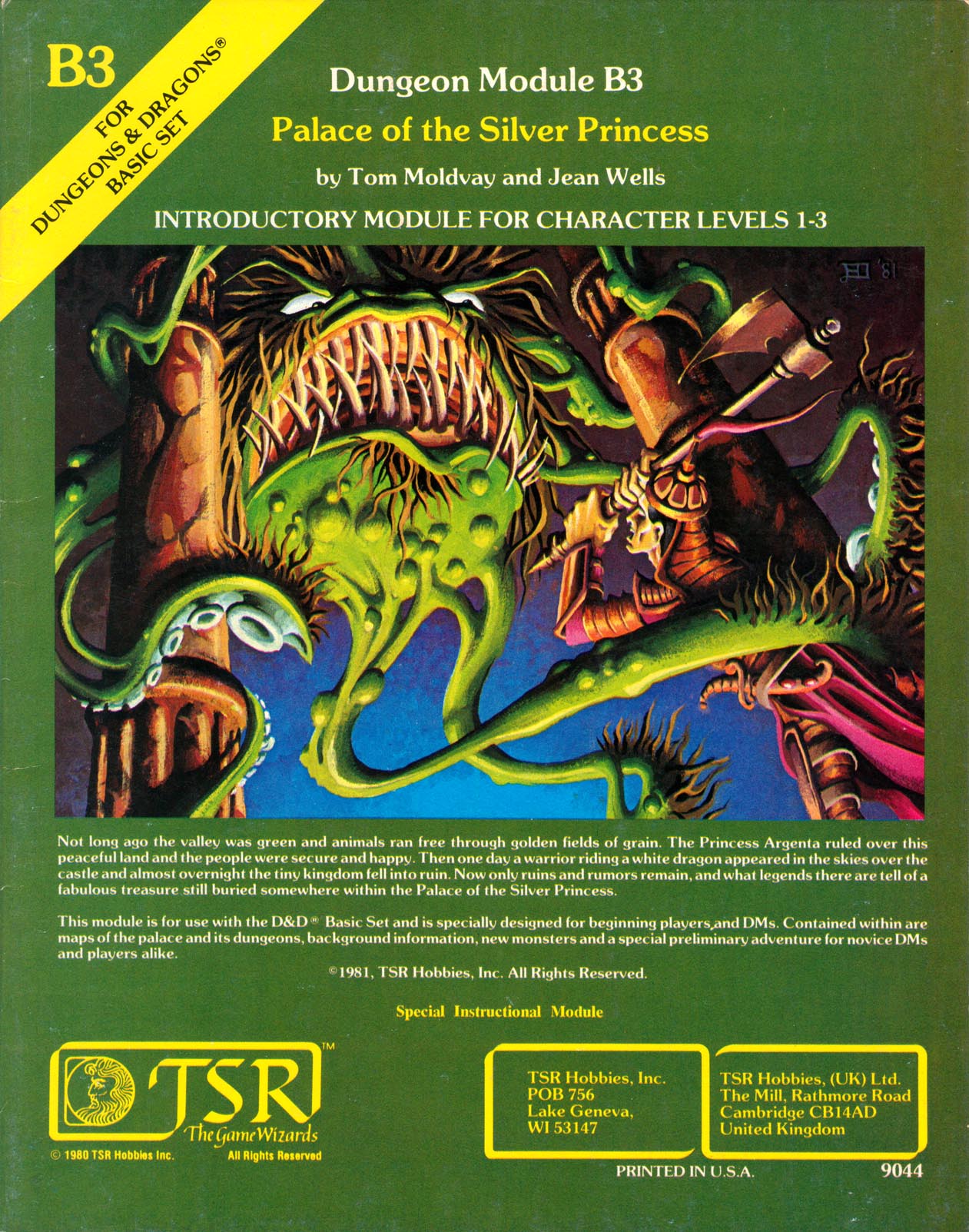 Dungeons & Dragons Module B3 Palace of the Silver Princess 9044 4th Pr
