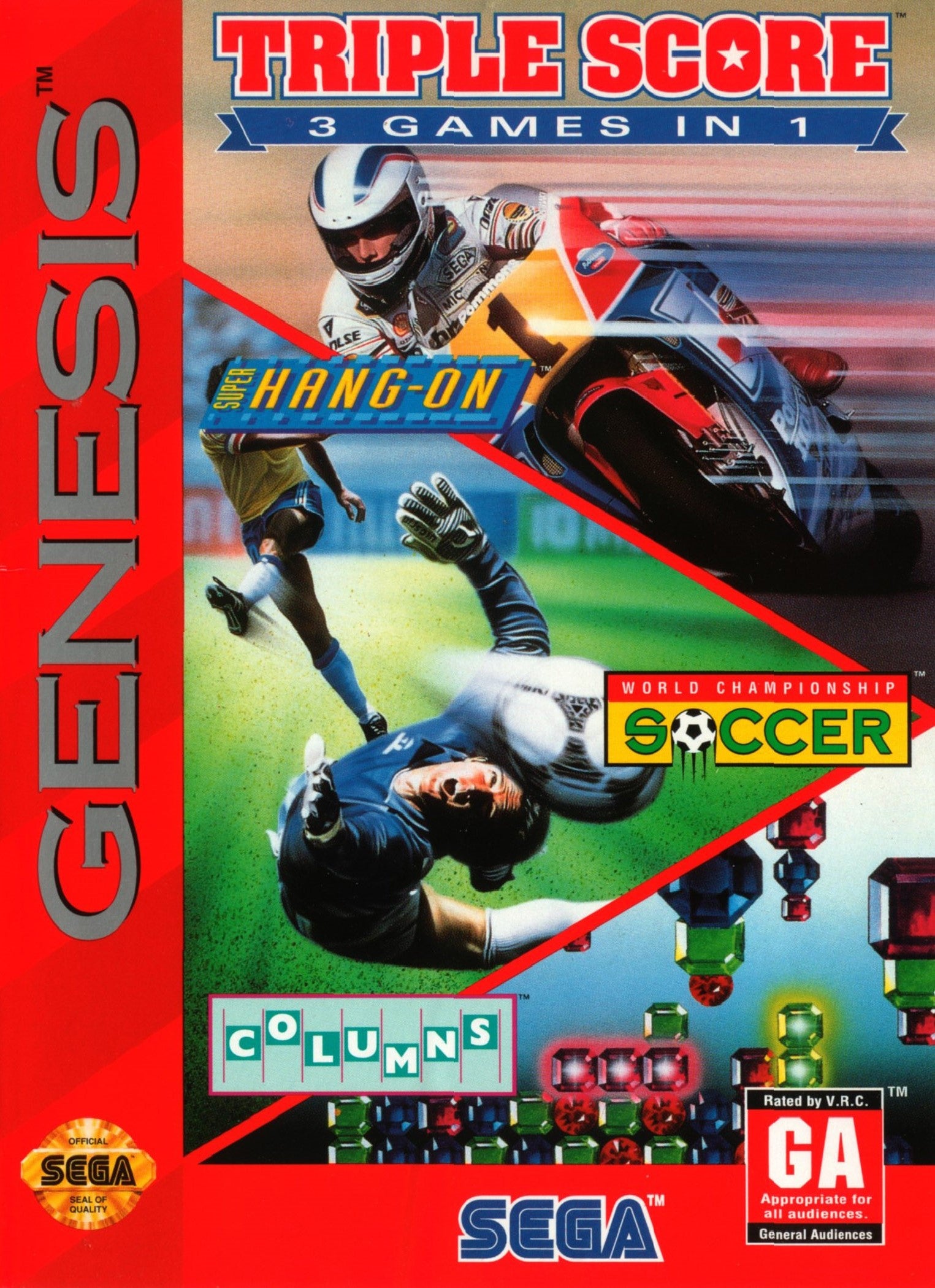 Sega Genesis Triple Score, Boxed with Instructions