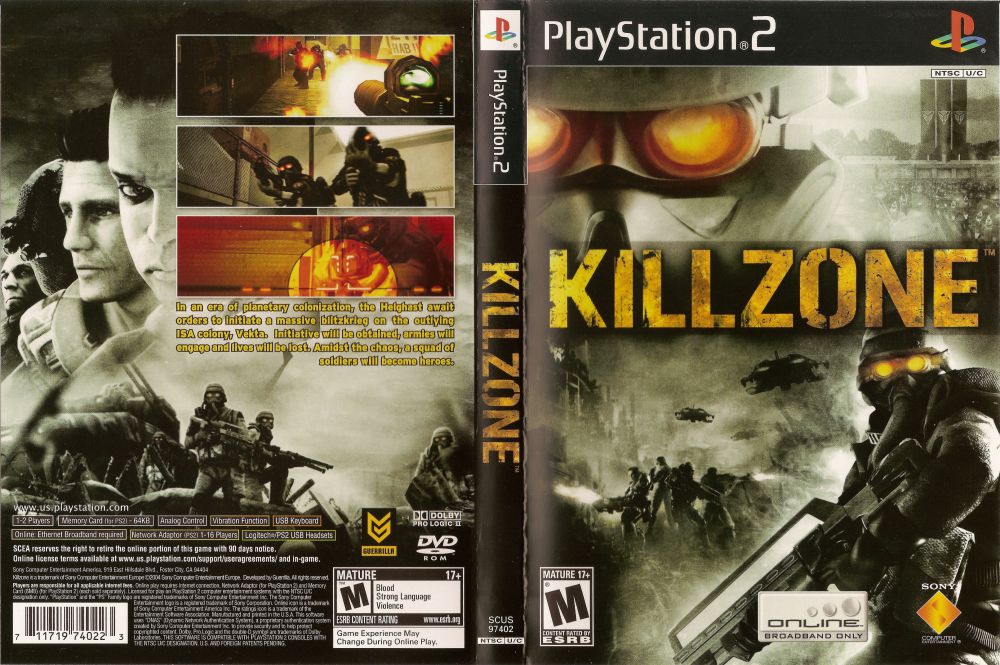 Playstation 2 Killzone (Made Case, Printed Art)