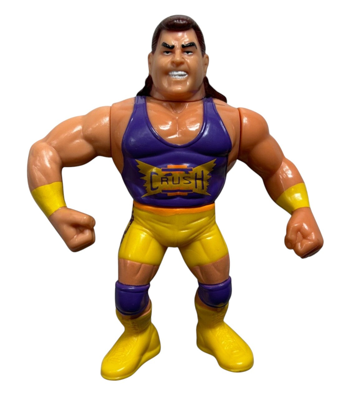 1991 WWF Hasbro Crush Yellow Card (Not Packaged Series 7 Paint Wear