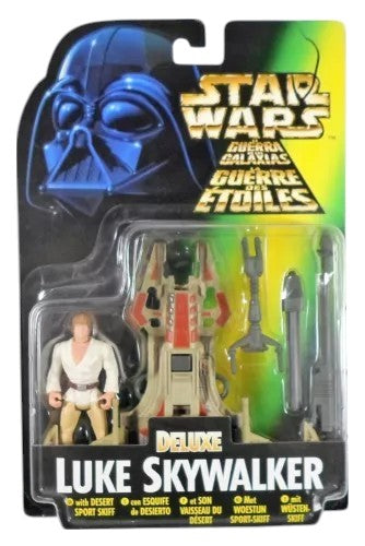 1996 Kenner Star Wars Deluxe Luke Skywalker with Desert Sport Skiff Eu