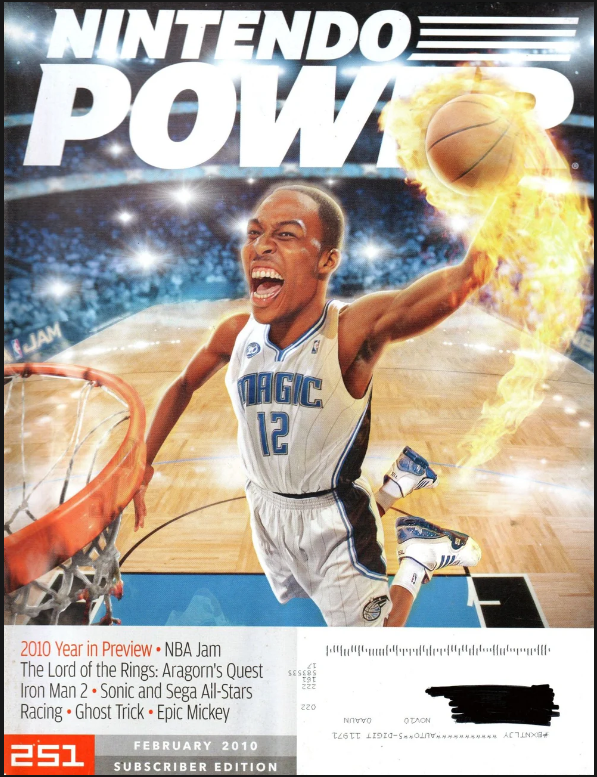 Nintendo Power #251 2010 Subscriber Edition Shipping Label Blacked Out